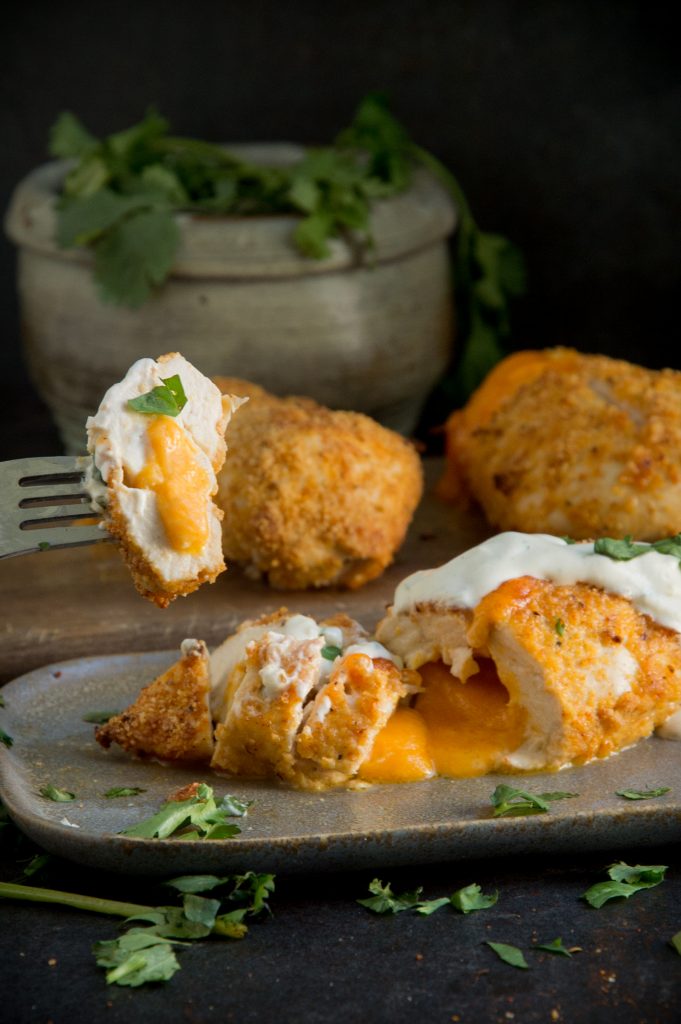 Taco Crusted Cheese Stuffed Chicken Breasts - Simply So Healthy