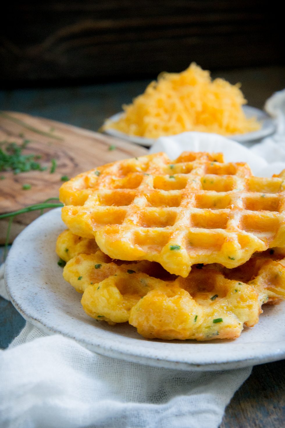Cheddar Chive Chaffles (Keto-Friendly) - Simply So Healthy