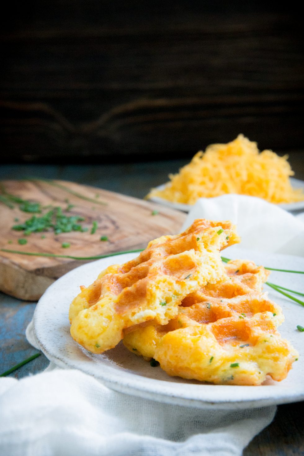 Cheddar Chive Chaffles (Keto-Friendly) - Simply So Healthy